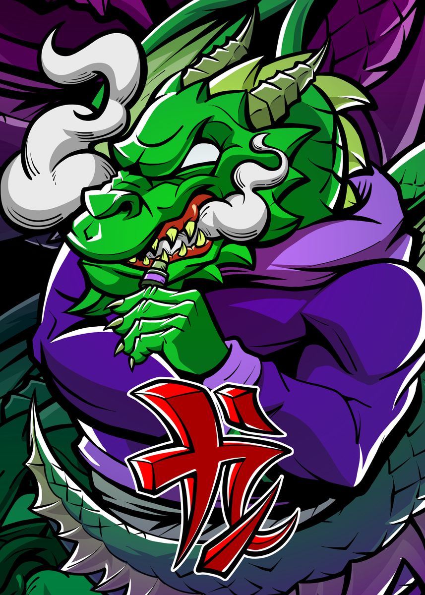 'Dragon colorful Graffiti ' Poster, picture, metal print, paint by Juan ...