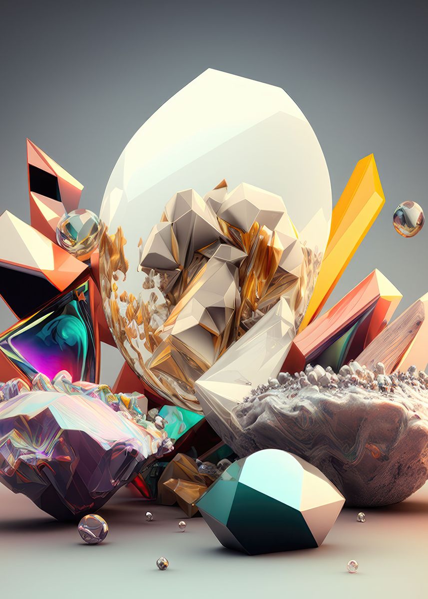 'Modern Digital Abstract' Poster by Brandon Achaibar | Displate