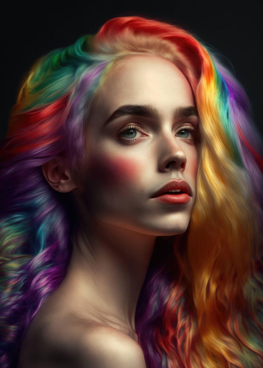 'Woman of many colors' Poster, picture, metal print, paint by Stephen ...