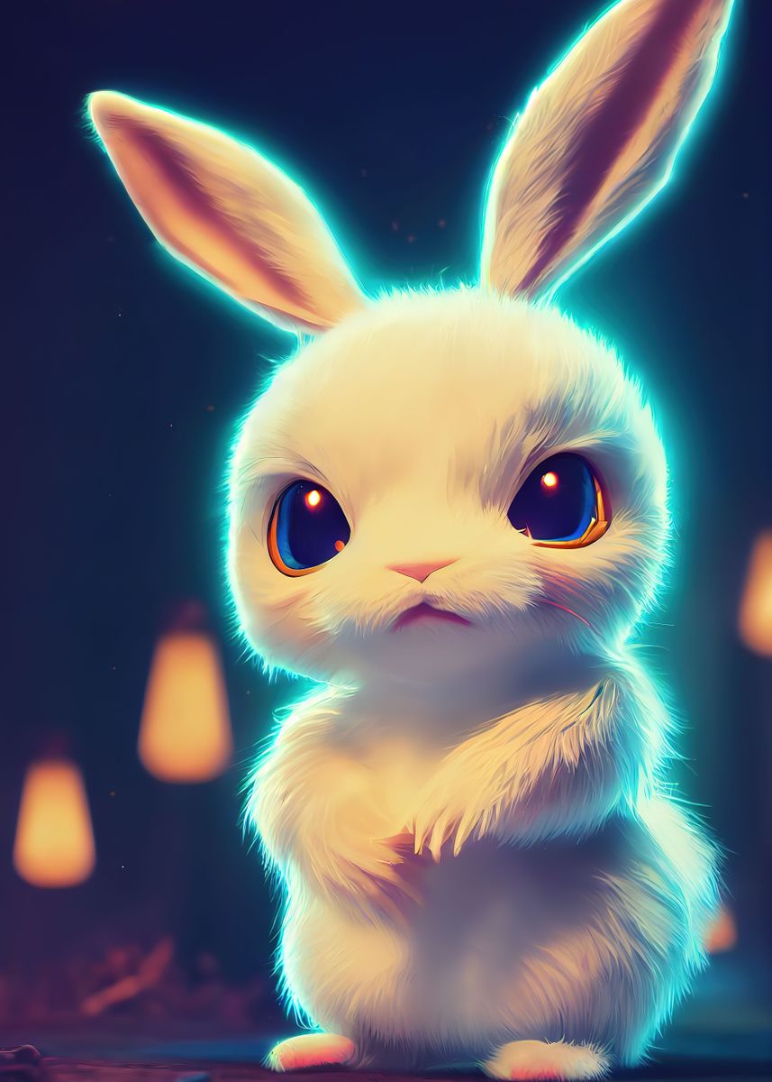 'rabbit glow ' Poster by David Diaz | Displate