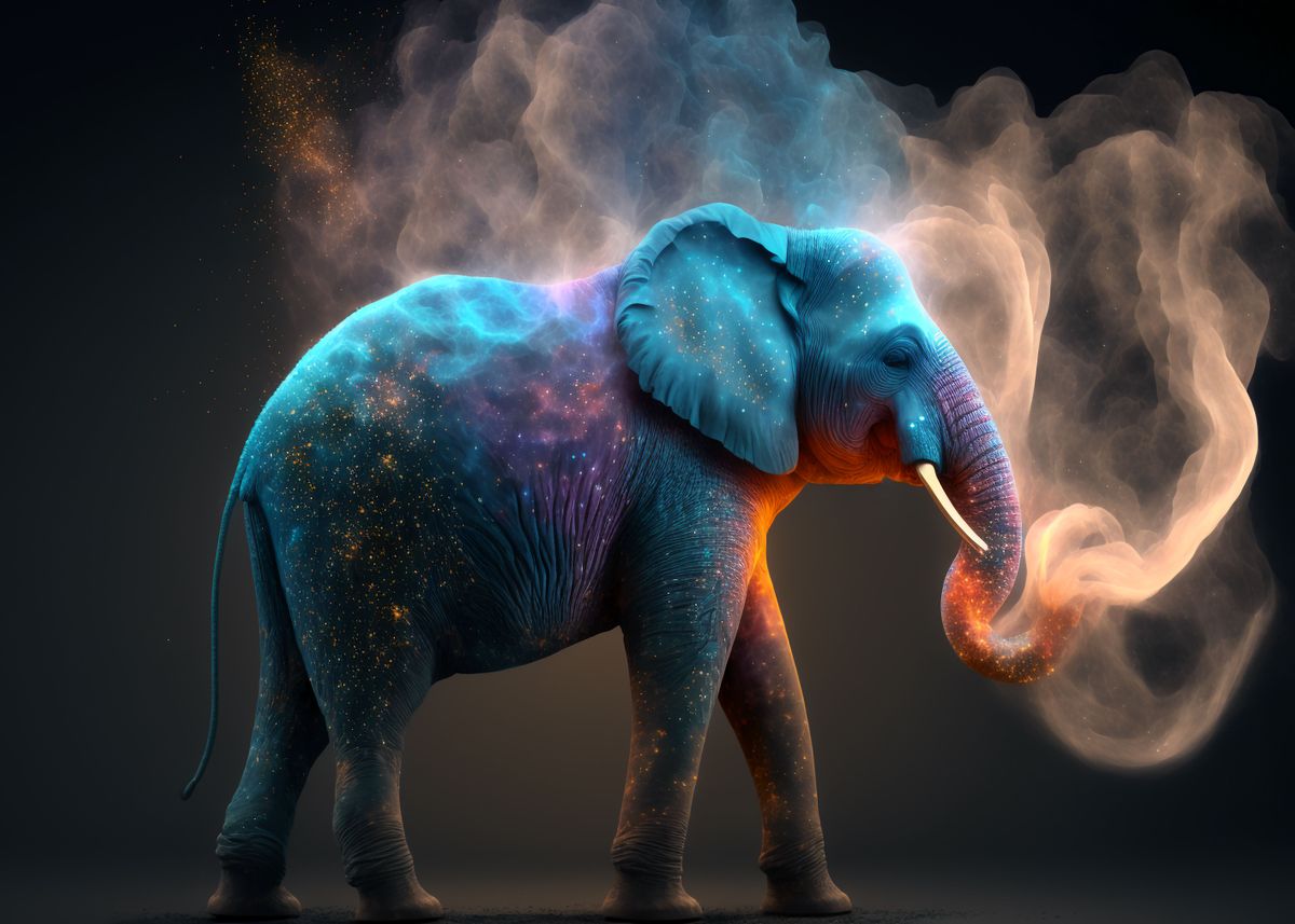 'Spirit Animal Elephant' Poster by Jiri Hodecek | Displate