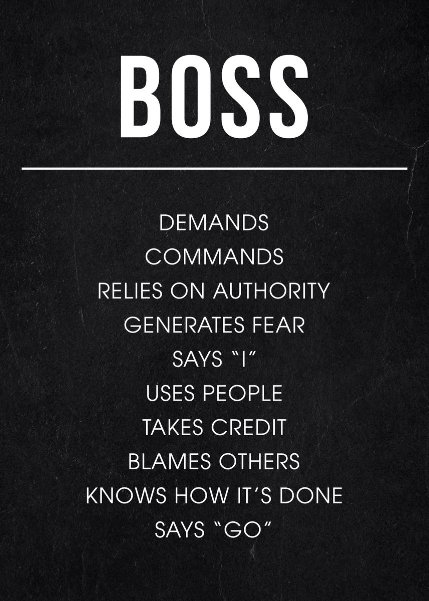 'Boss definition' Poster, picture, metal print, paint by Muerller ...