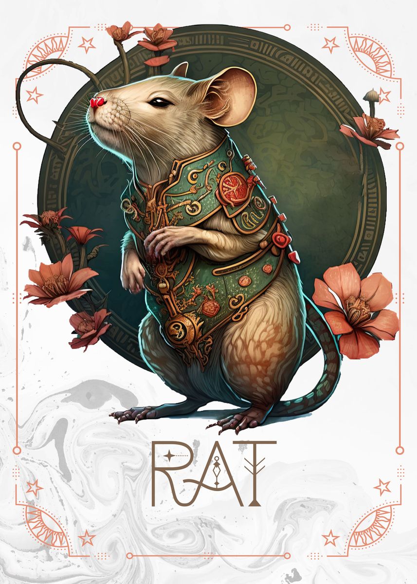 'Chinese Zodiac Rat' Poster, picture, metal print, paint by Stefan Merz ...