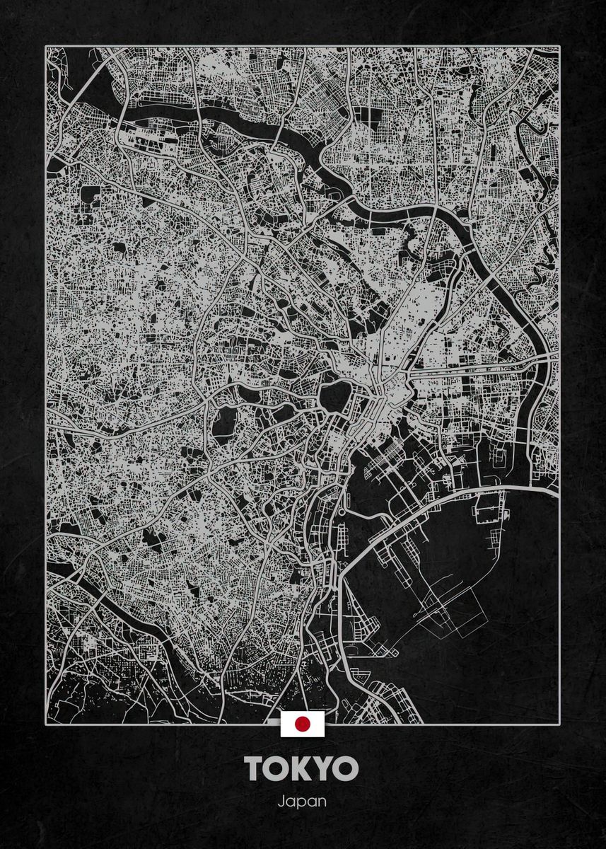 'City Map' Poster, picture, metal print, paint by Cowboys Map | Displate