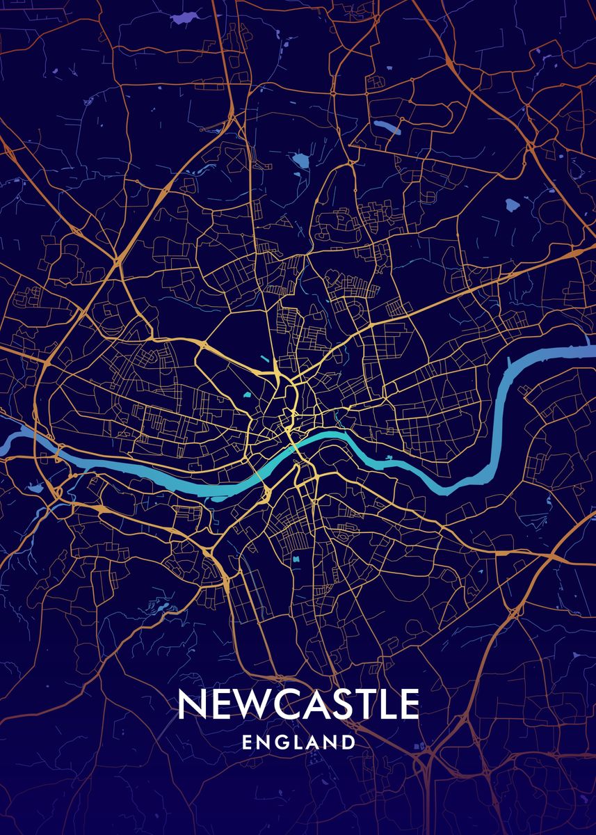 'Newcastle' Poster, picture, metal print, paint by Miracle Studio ...