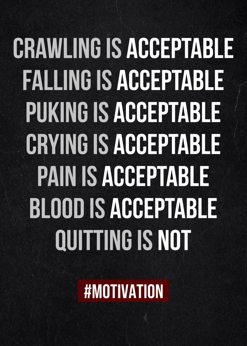 'quitting is not' Poster, picture, metal print, paint by Motivational ...