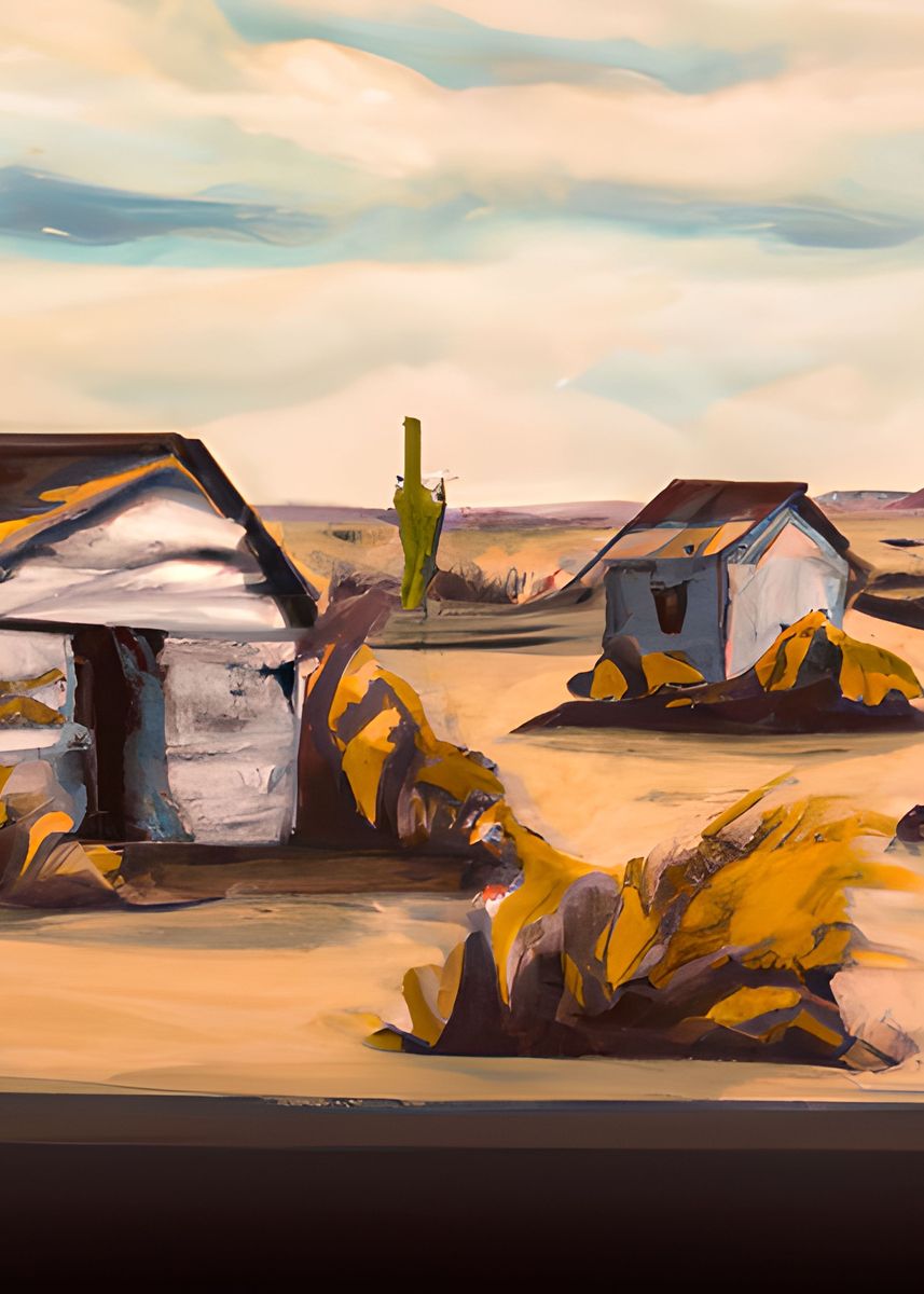 'Painted Ghost Town ' Poster, picture, metal print, paint by Darlene ...