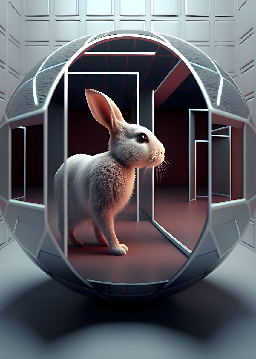 'Sphere Maze Rabbit' Poster, picture, metal print, paint by Jai ...