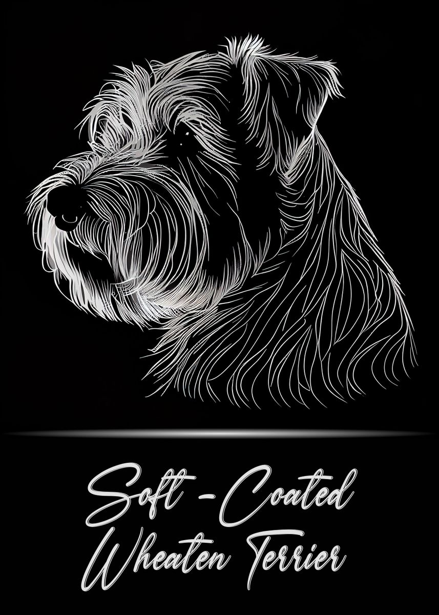 'Soft Wheaten Terrier' Poster, picture, metal print, paint by Artistic Paradigms | Displate