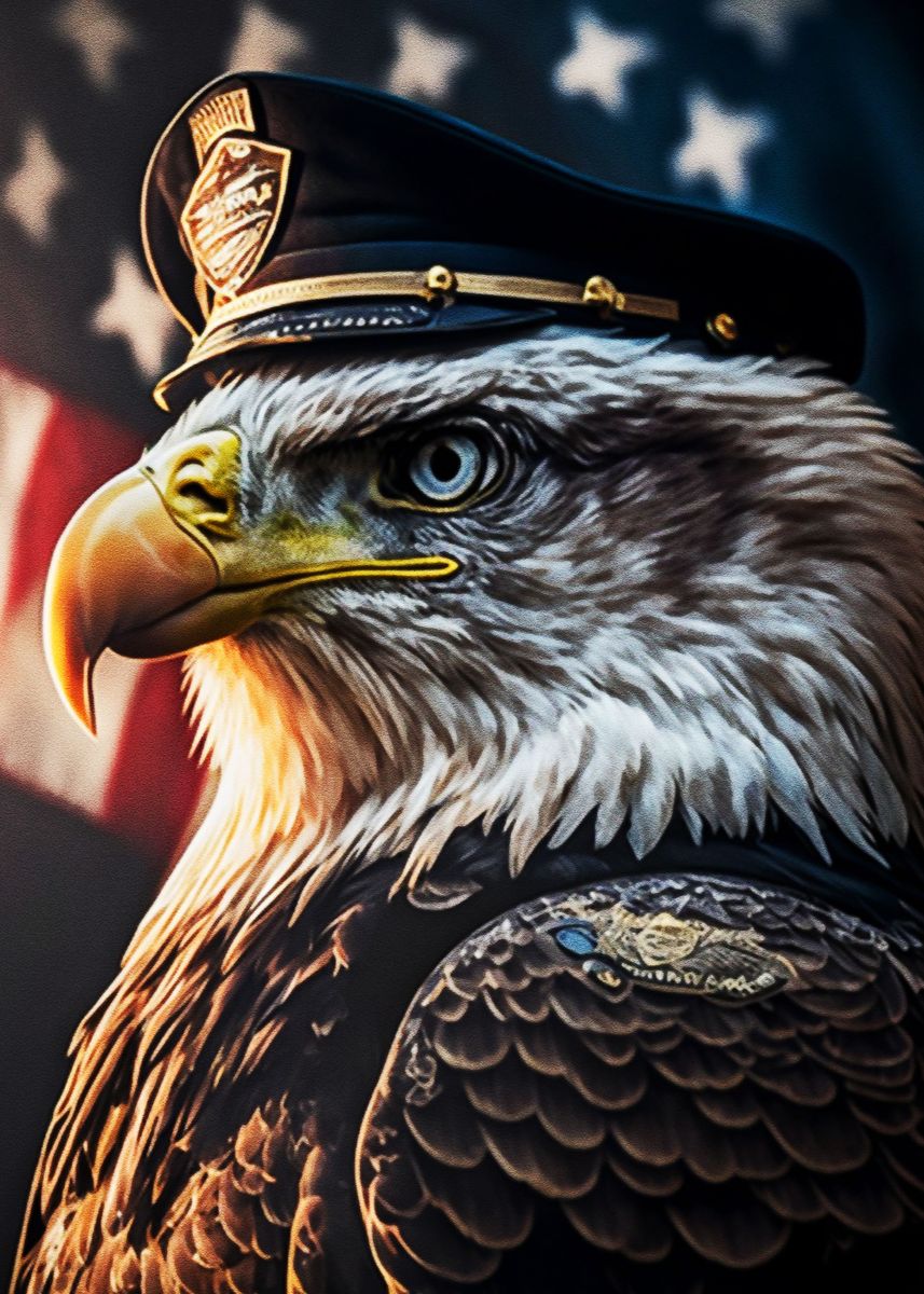 'Captain Eagle' Poster, picture, metal print, paint by Coffee Design ...