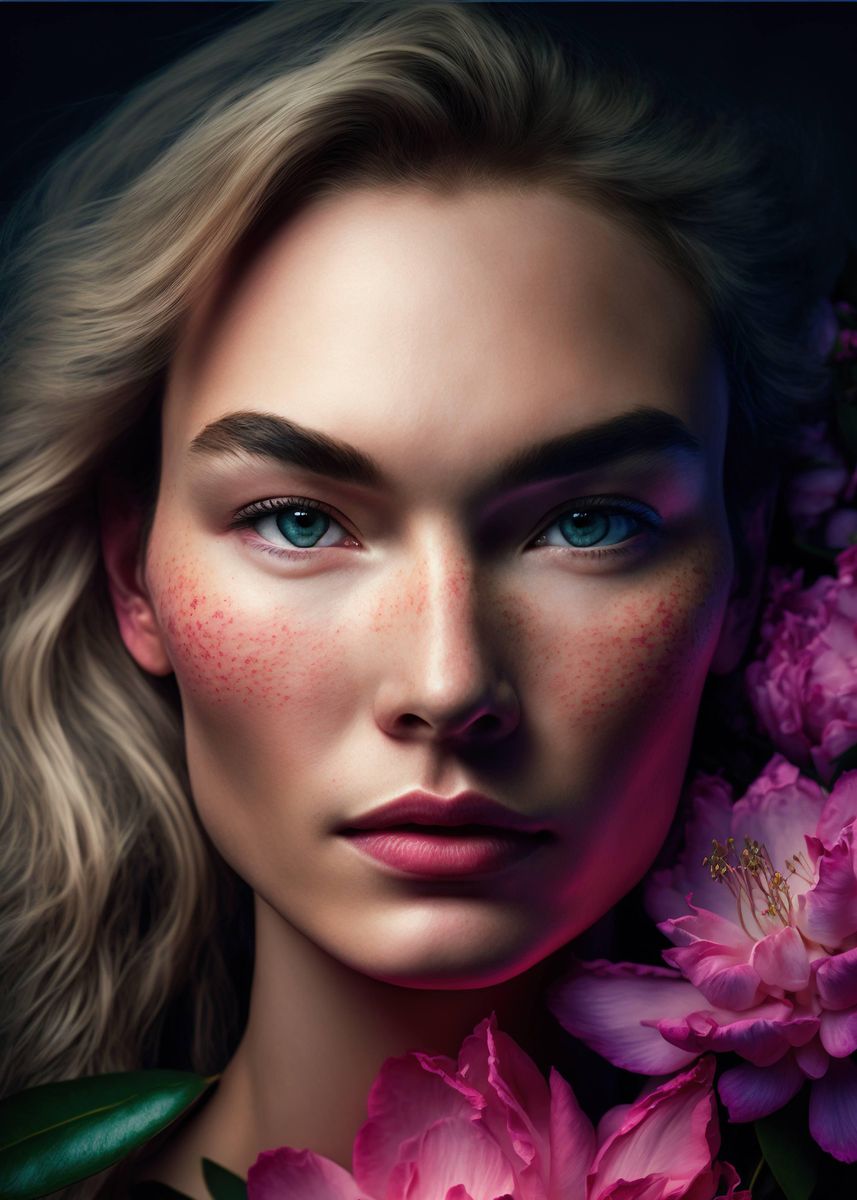 'Beautiful face' Poster, picture, metal print, paint by Stephen ...