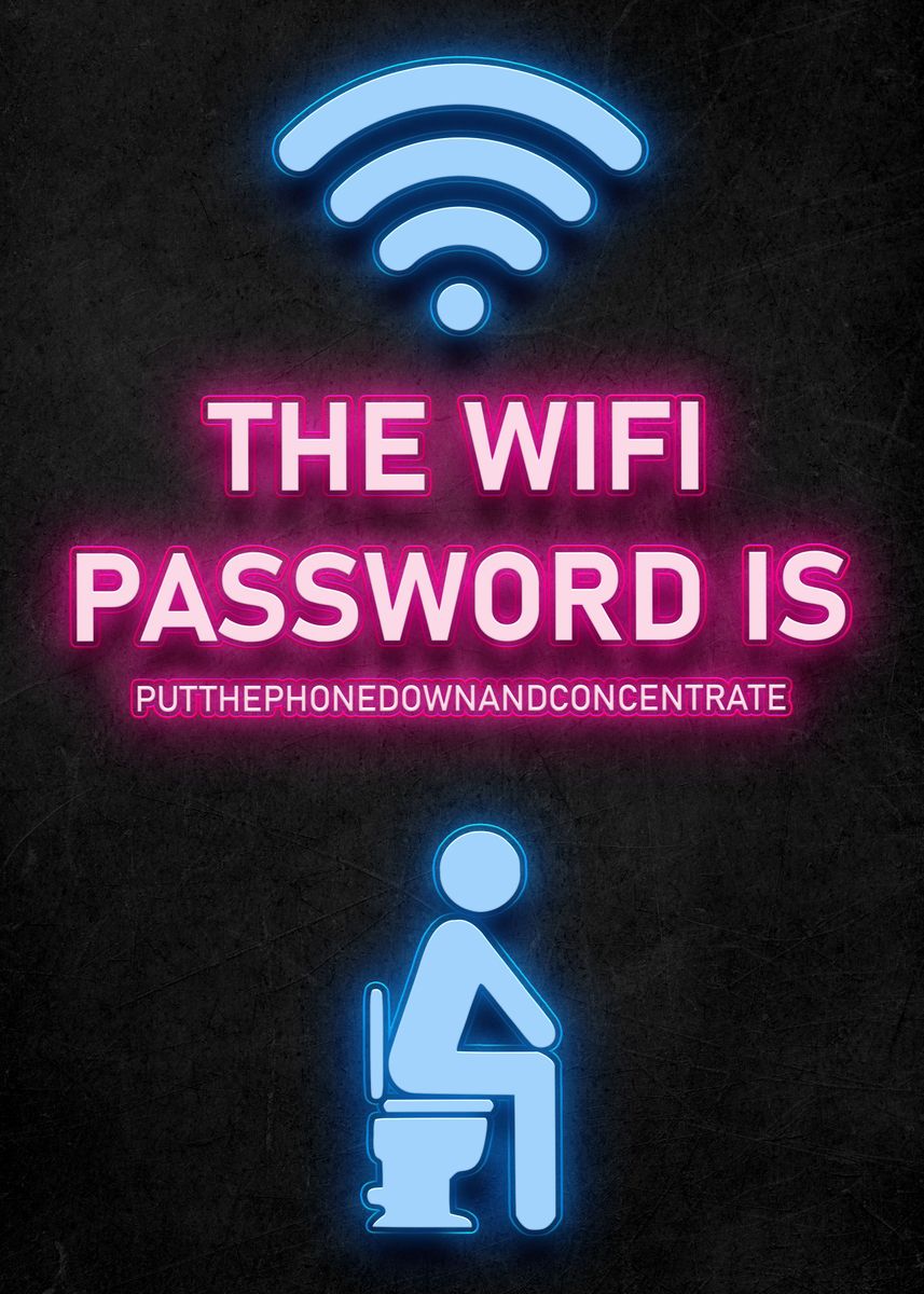 'Toilet Wifi Funny' Poster, picture, metal print, paint by Wall Art ...