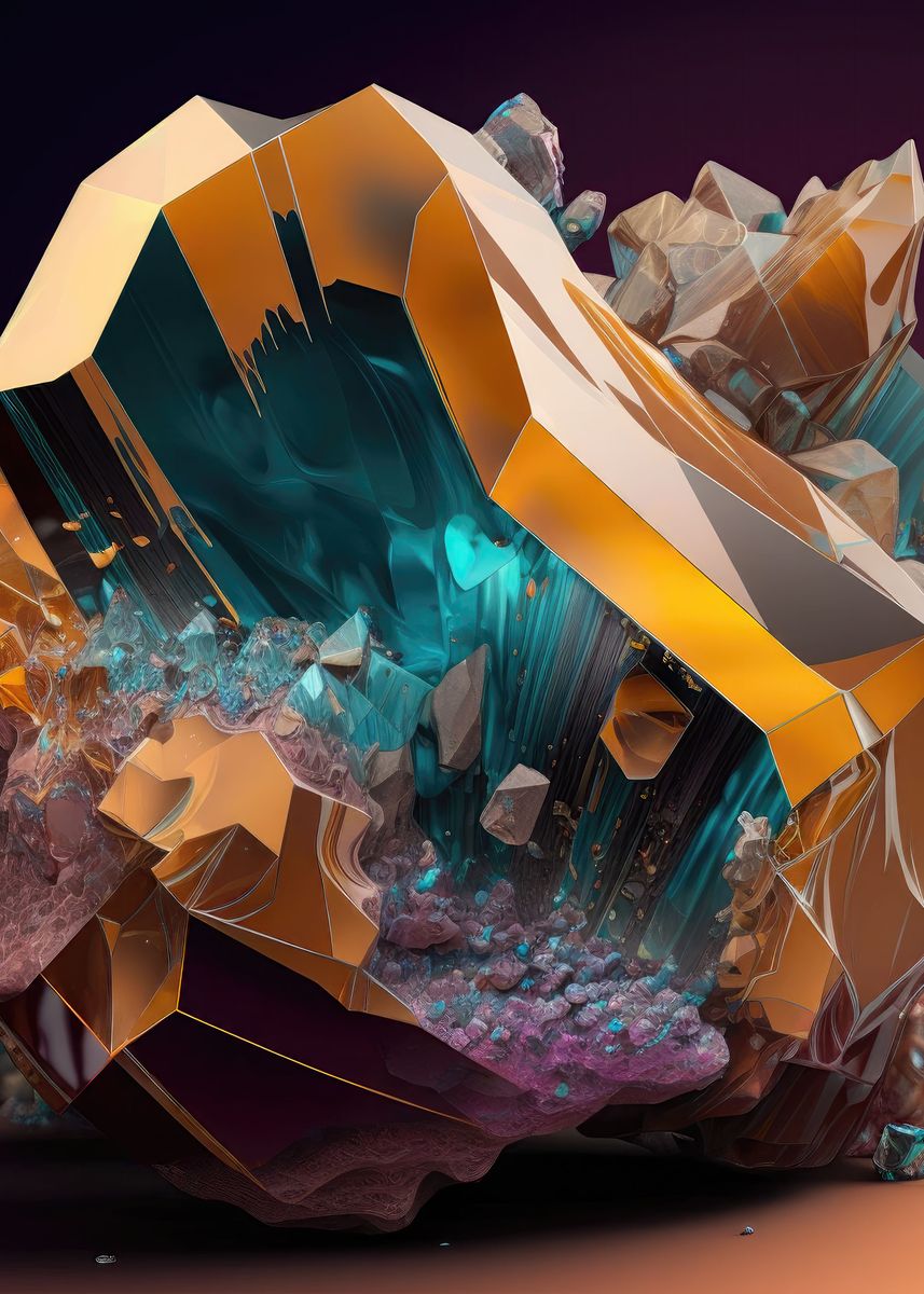 'Modern Digital Abstract' Poster by Brandon Achaibar | Displate