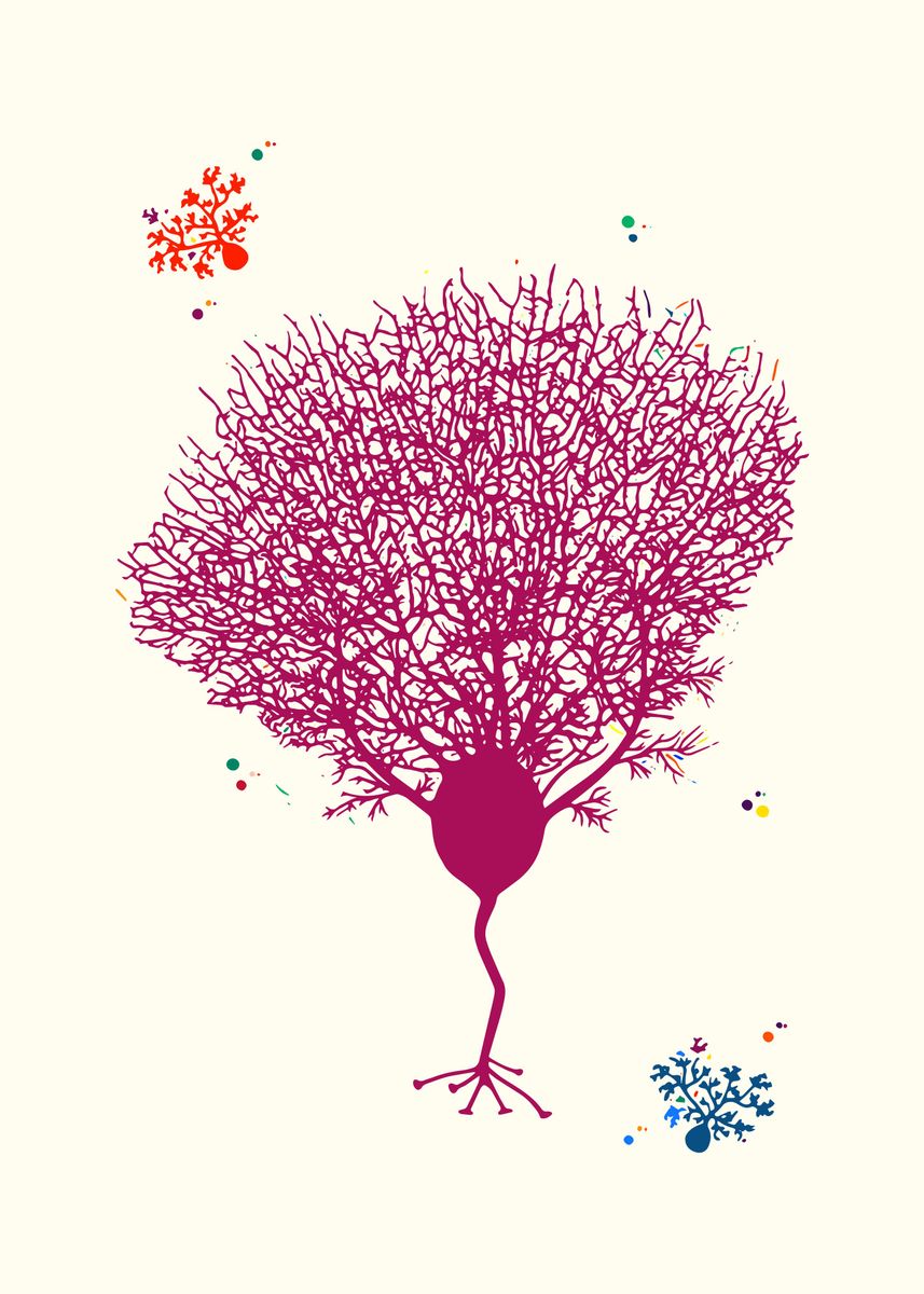 'Purkinje Neuron' Poster, picture, metal print, paint by Dutton Jerrell | Displate