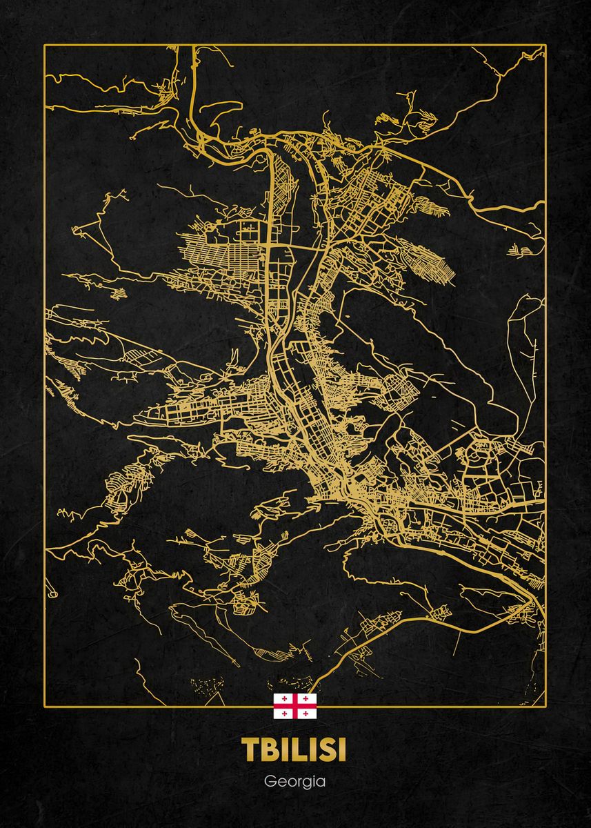 'City Map' Poster, picture, metal print, paint by Cowboys Map | Displate