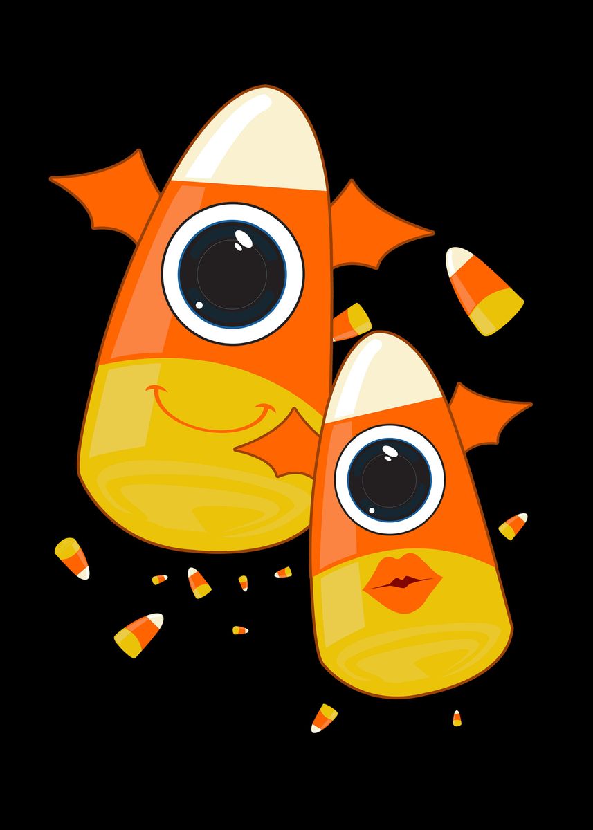 'Candy Corn Monsters' Poster by Adamzworld | Displate