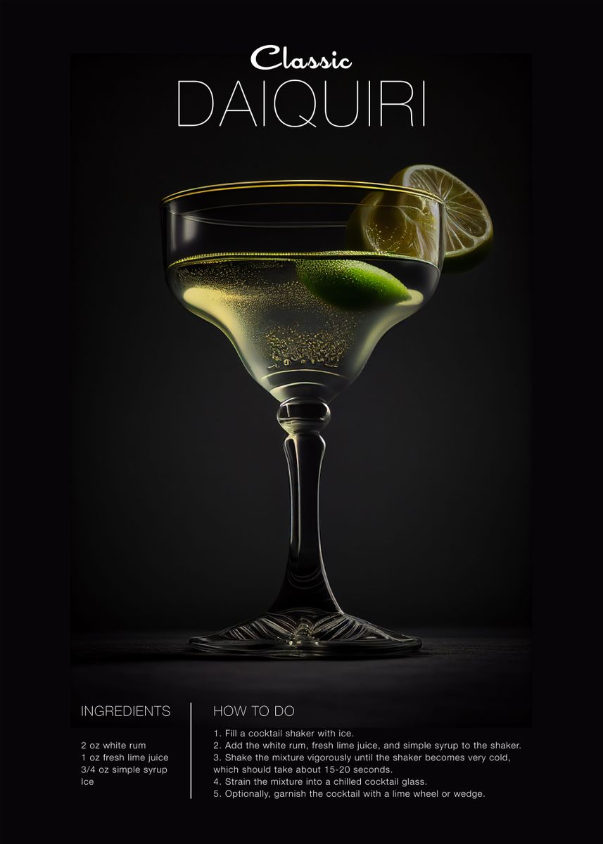 'Daiquiri Cocktail' Poster, picture, metal print, paint by Digital Arts ...