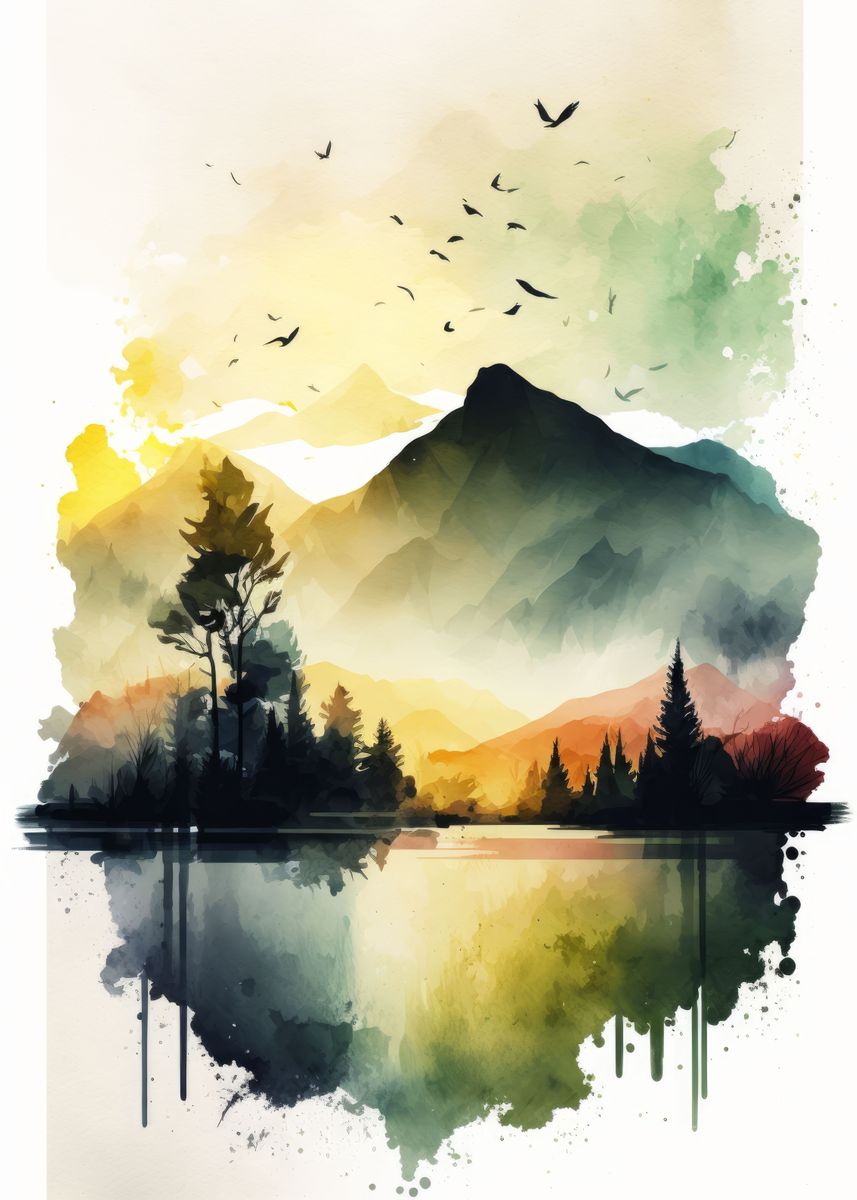 'Watercolor Naturescape ' Poster by BnWDesigner | Displate