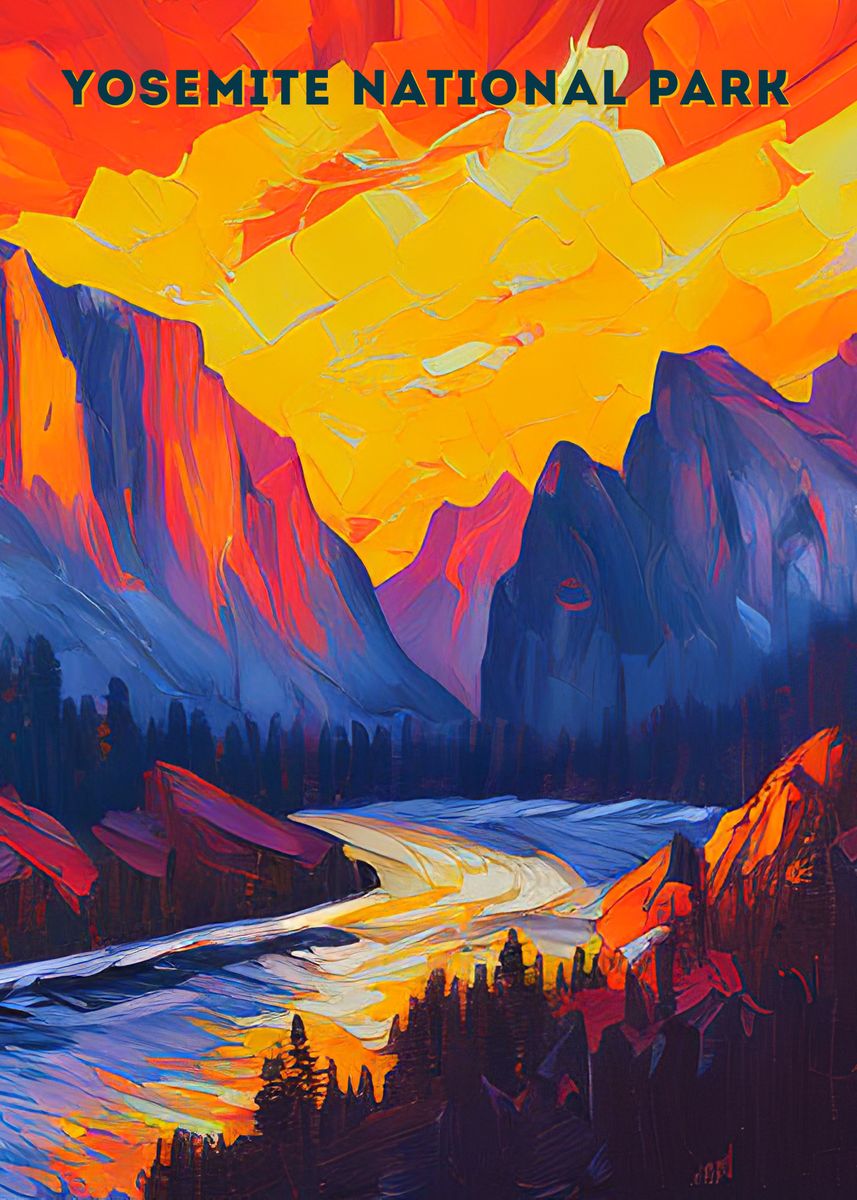 'Yosemite National Park' Poster, picture, metal print, paint by ...
