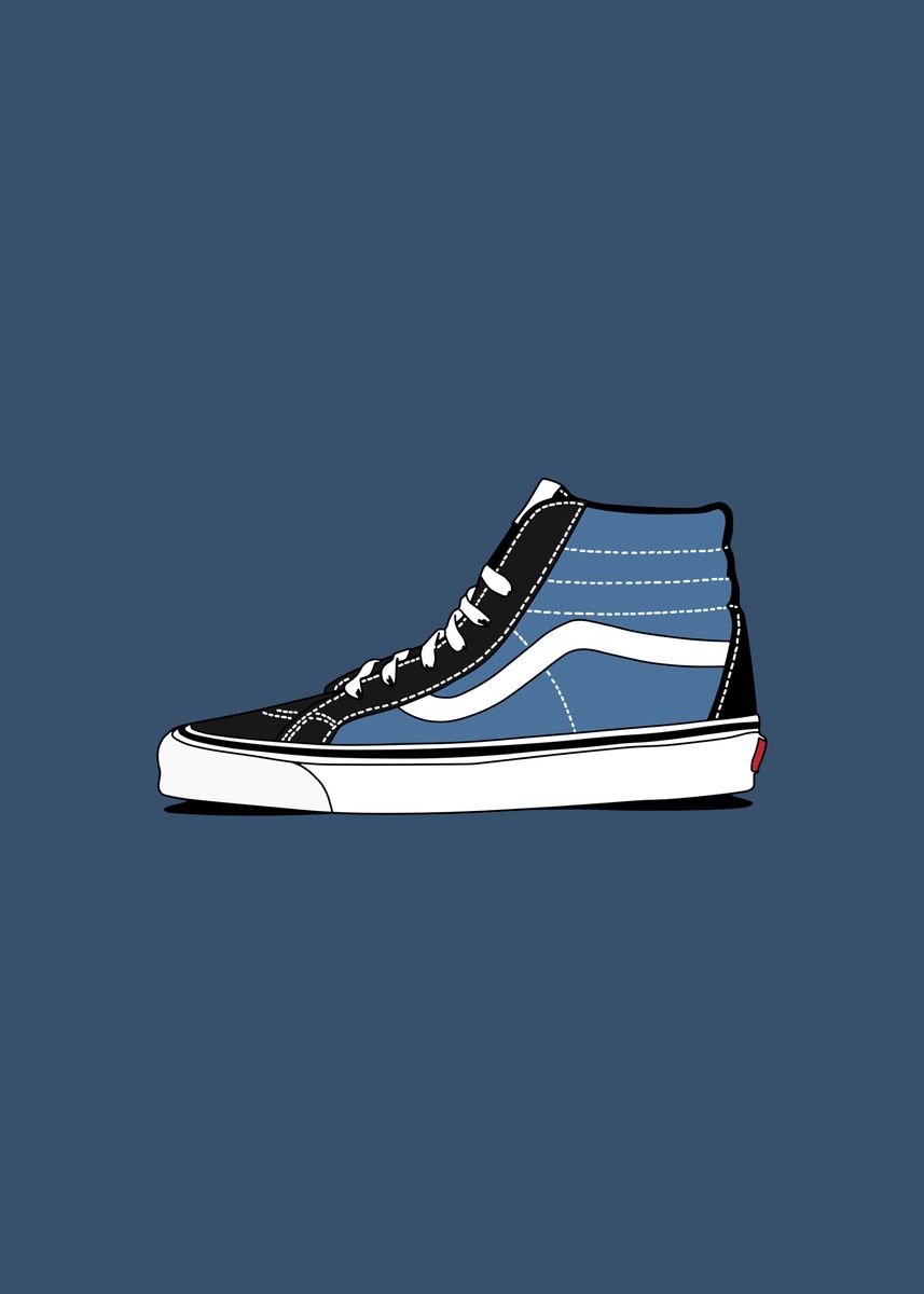 'old skool hi blue' Poster, picture, metal print, paint by Indra Agus ...