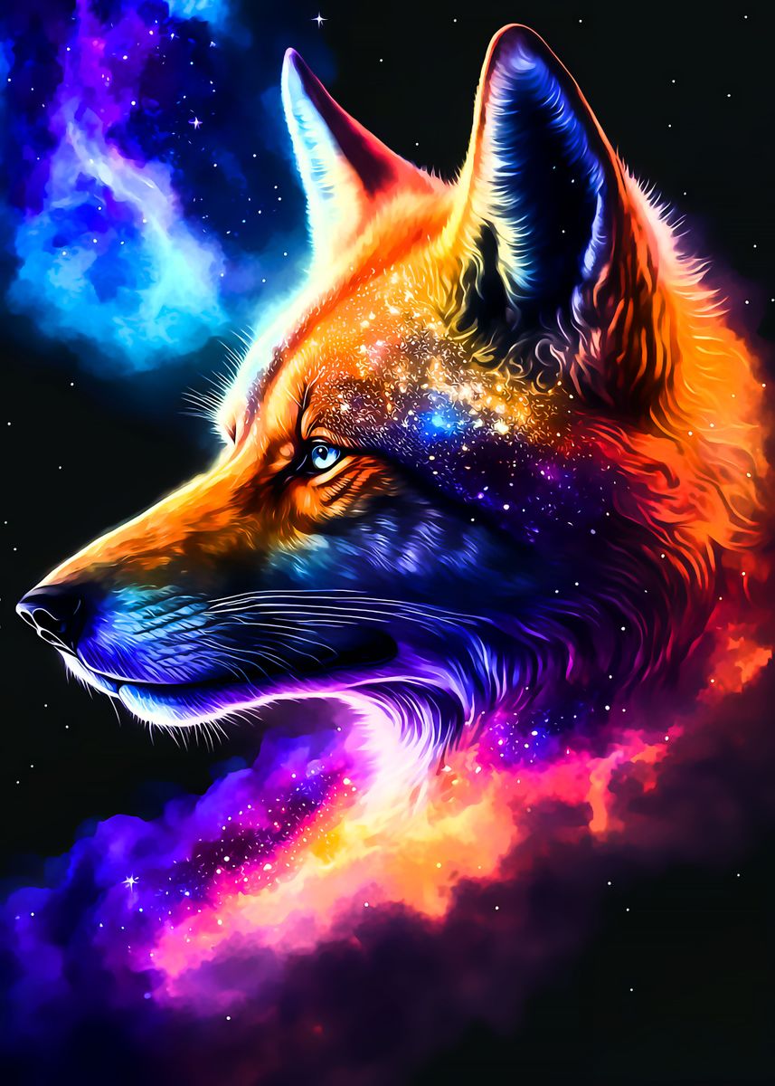 'Fox' Poster, picture, metal print, paint by Tiker Arts | Displate