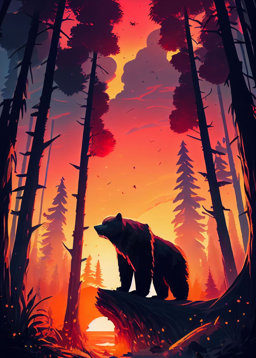 'Bear Animals' Poster, picture, metal print, paint by DecoyDesign ...