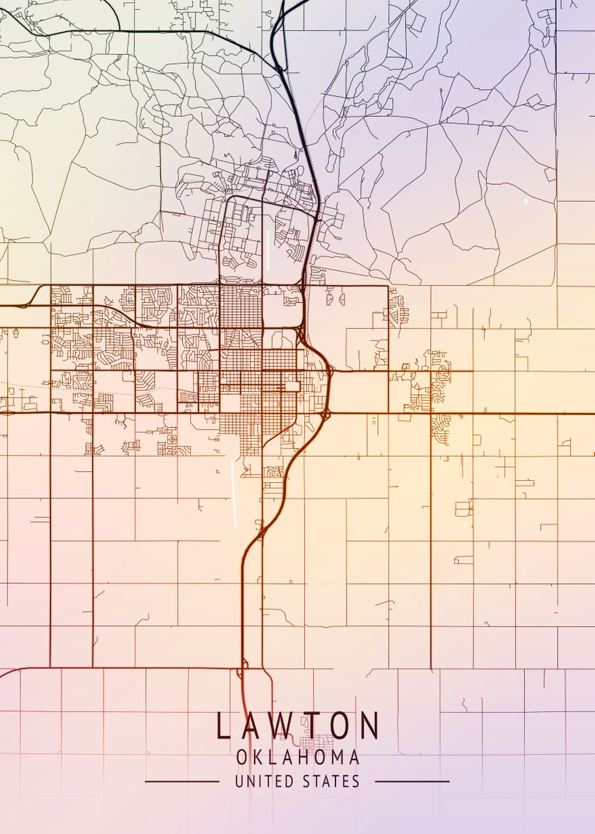 'Lawton Oklahoma USA City M' Poster, picture, metal print, paint by Gigi Bgm | Displate