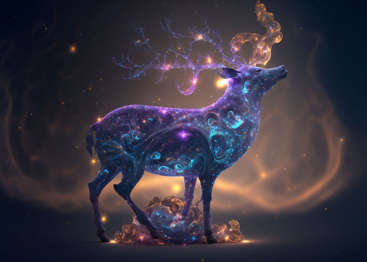 'Spirit Animal Reindeer' Poster by Jiri Hodecek | Displate