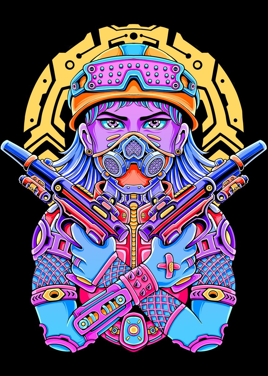 'Gunner Girl ' Poster, picture, metal print, paint by Efexampink | Displate