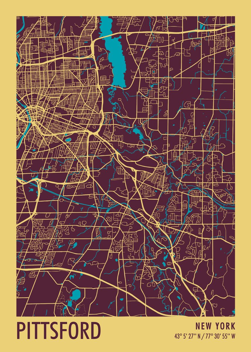 'Pittsford' Poster, picture, metal print, paint by Miracle Studio ...