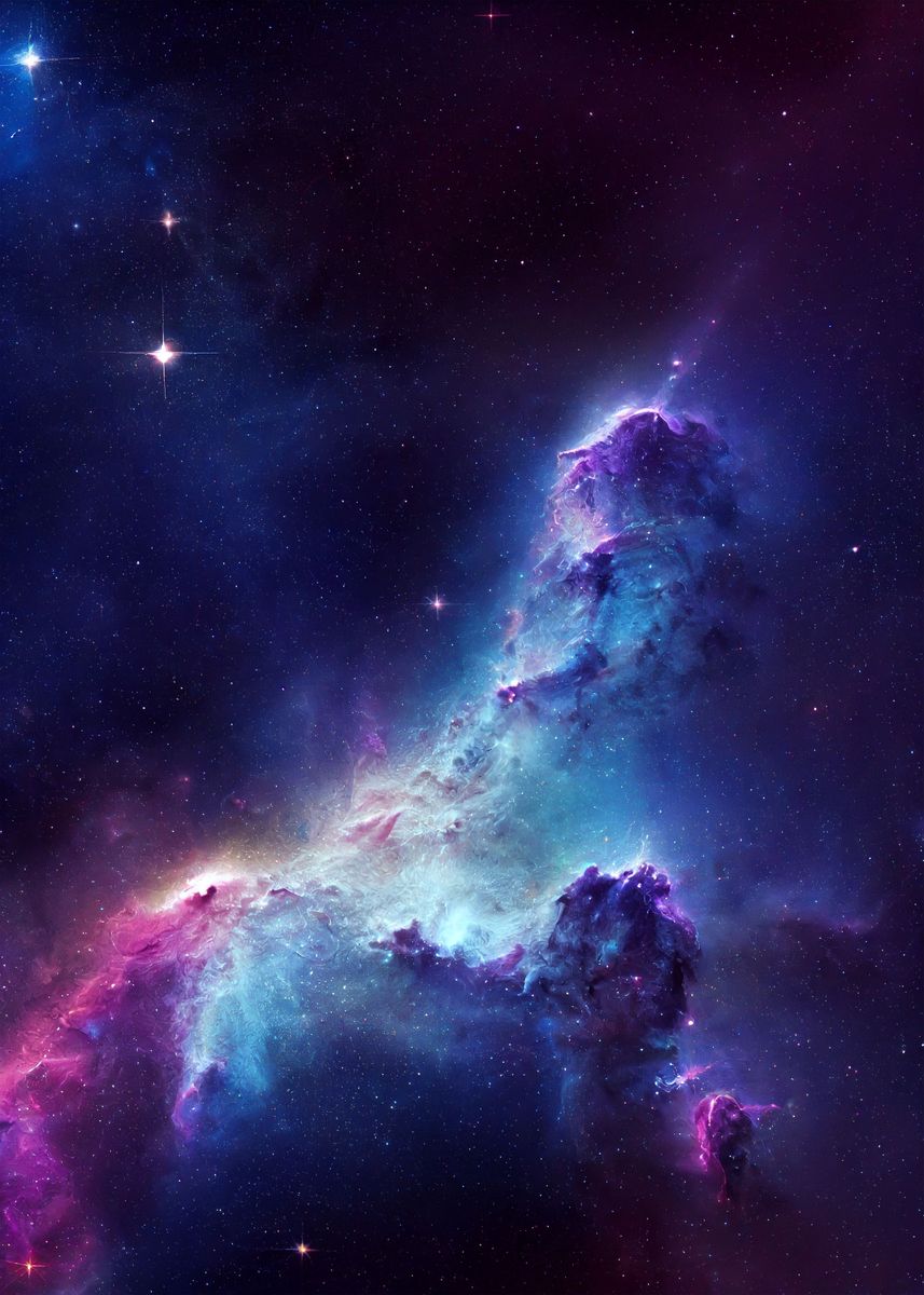 'Space stars galaxy' Poster, picture, metal print, paint by HildaWarren ...