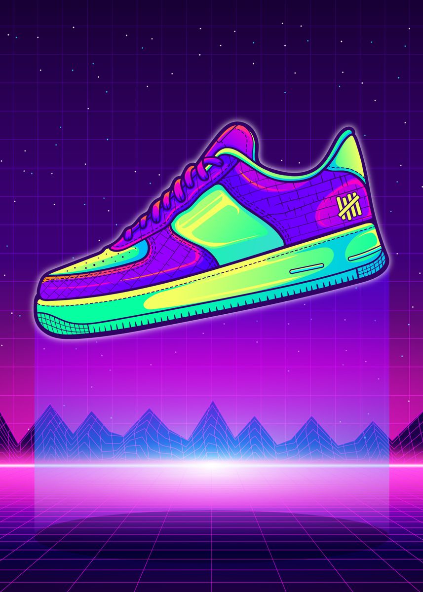'Hype Neon Shoes' Poster, picture, metal print, paint by Mikhaila ...