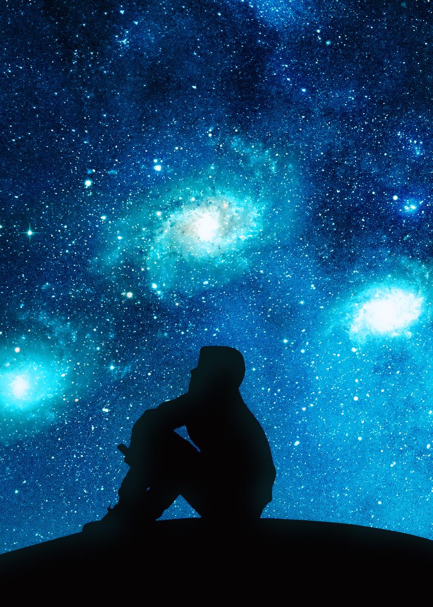 'Lonely Under The stars' Poster, picture, metal print, paint by Yasmine ...