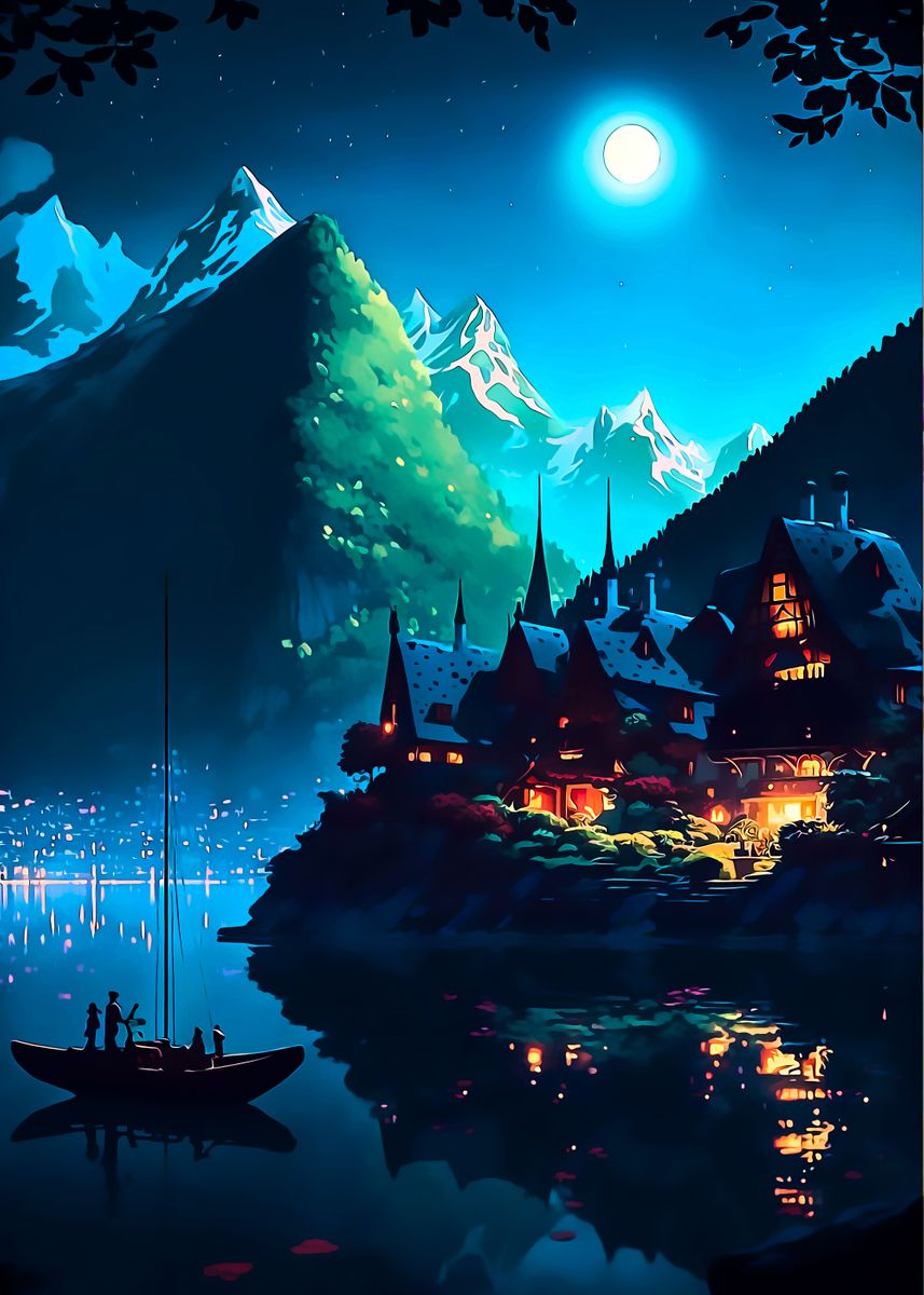 'Anime landscape' Poster, picture, metal print, paint by Kink Art ...