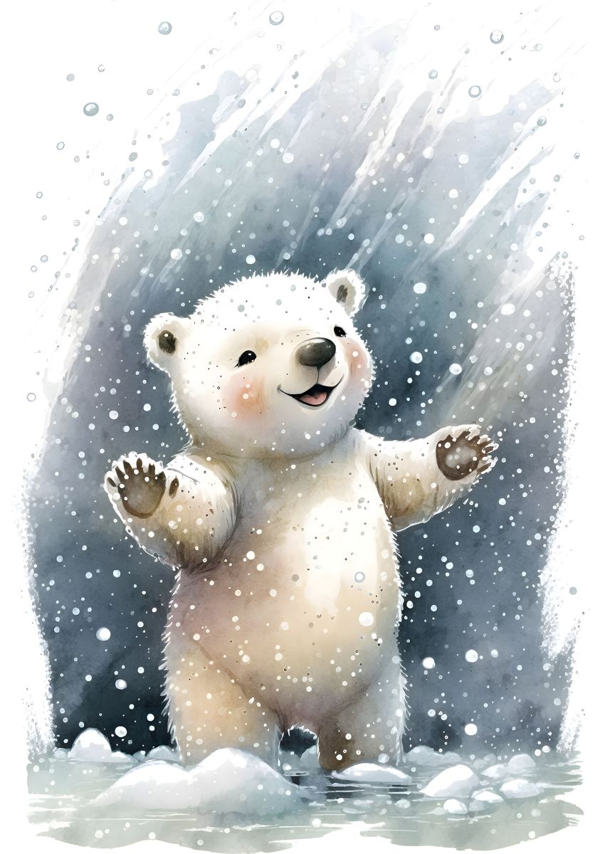 'Happy Polar' Poster, picture, metal print, paint by Jai Kingsdale ...