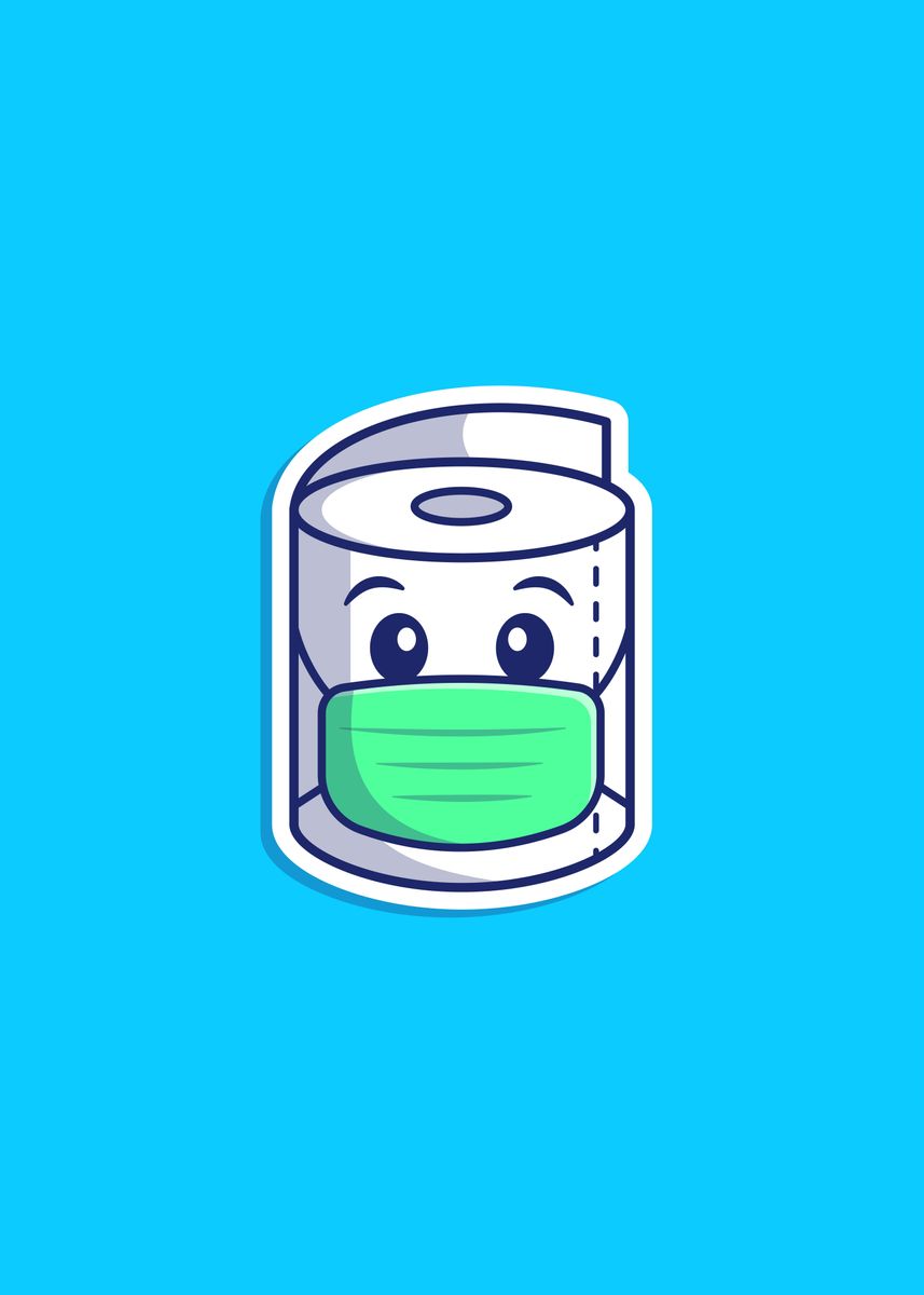 'Cute Toilet Tissue Paper ' Poster, picture, metal print, paint by ...