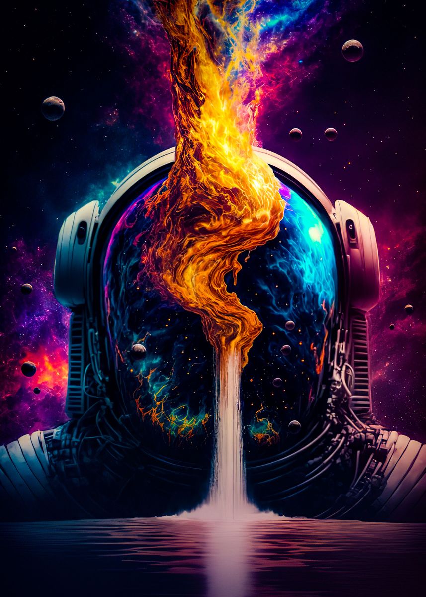 'cosmic astronaut' Poster, picture, metal print, paint by mark viraj ...
