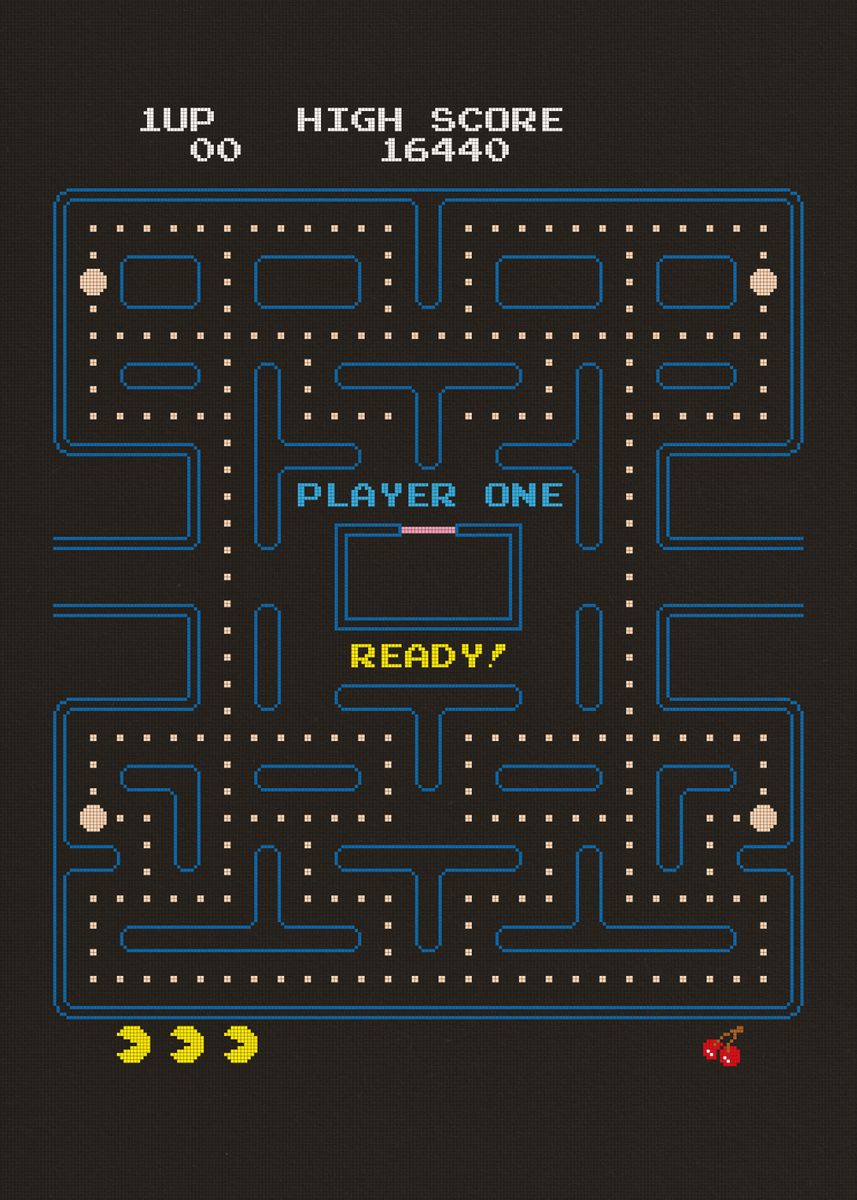 'Player One - Ready?' Poster, picture, metal print, paint by PAC-MAN ...