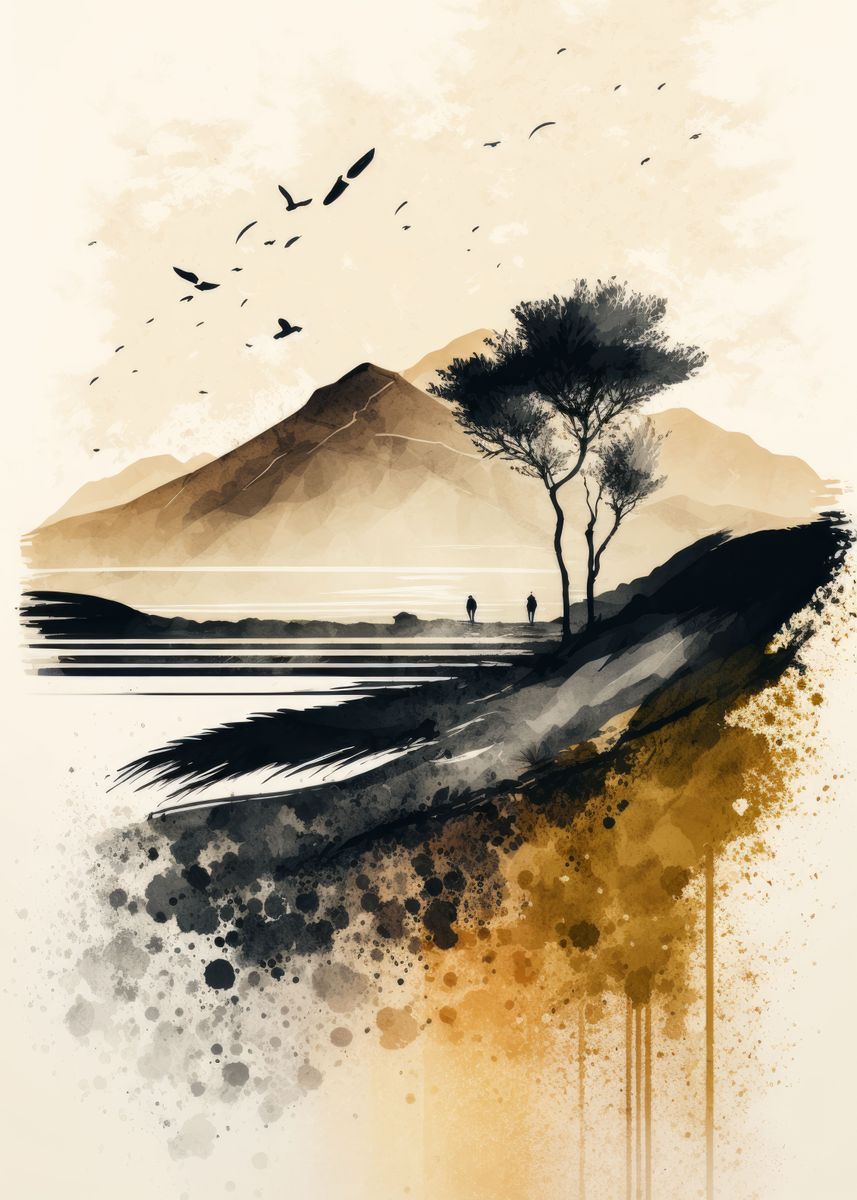 'Watercolor Naturescape ' Poster, picture, metal print, paint by ...