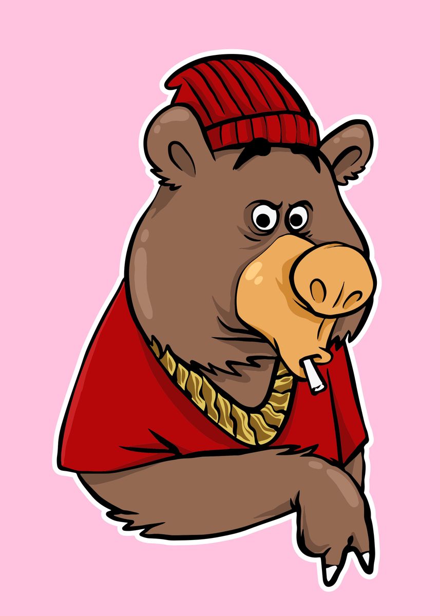 'Rapper bear' Poster, picture, metal print, paint by JusticeEichmann ...