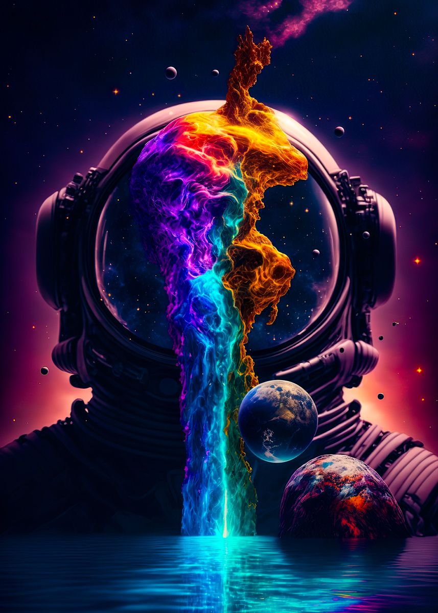'cosmic astronaut' Poster, picture, metal print, paint by mark viraj ...