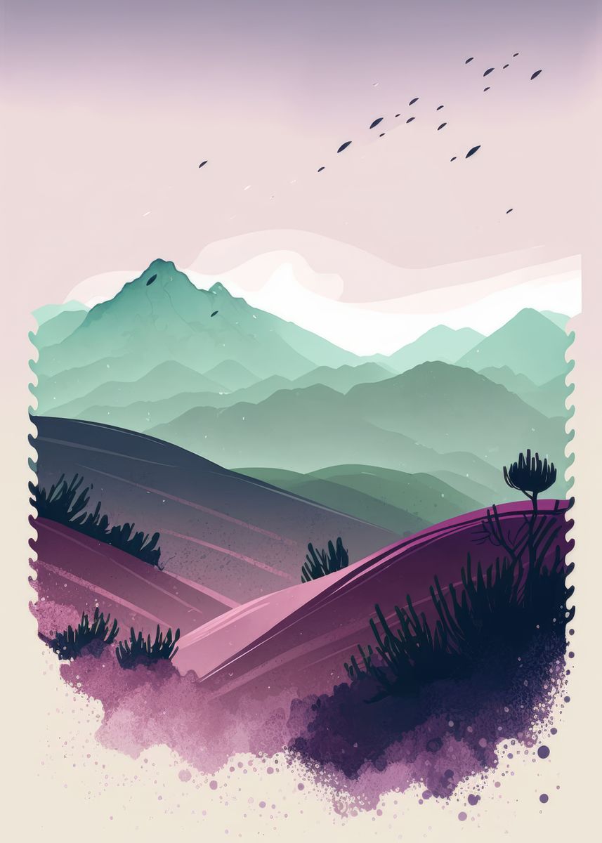 'Watercolor Naturescape ' Poster, picture, metal print, paint by ...