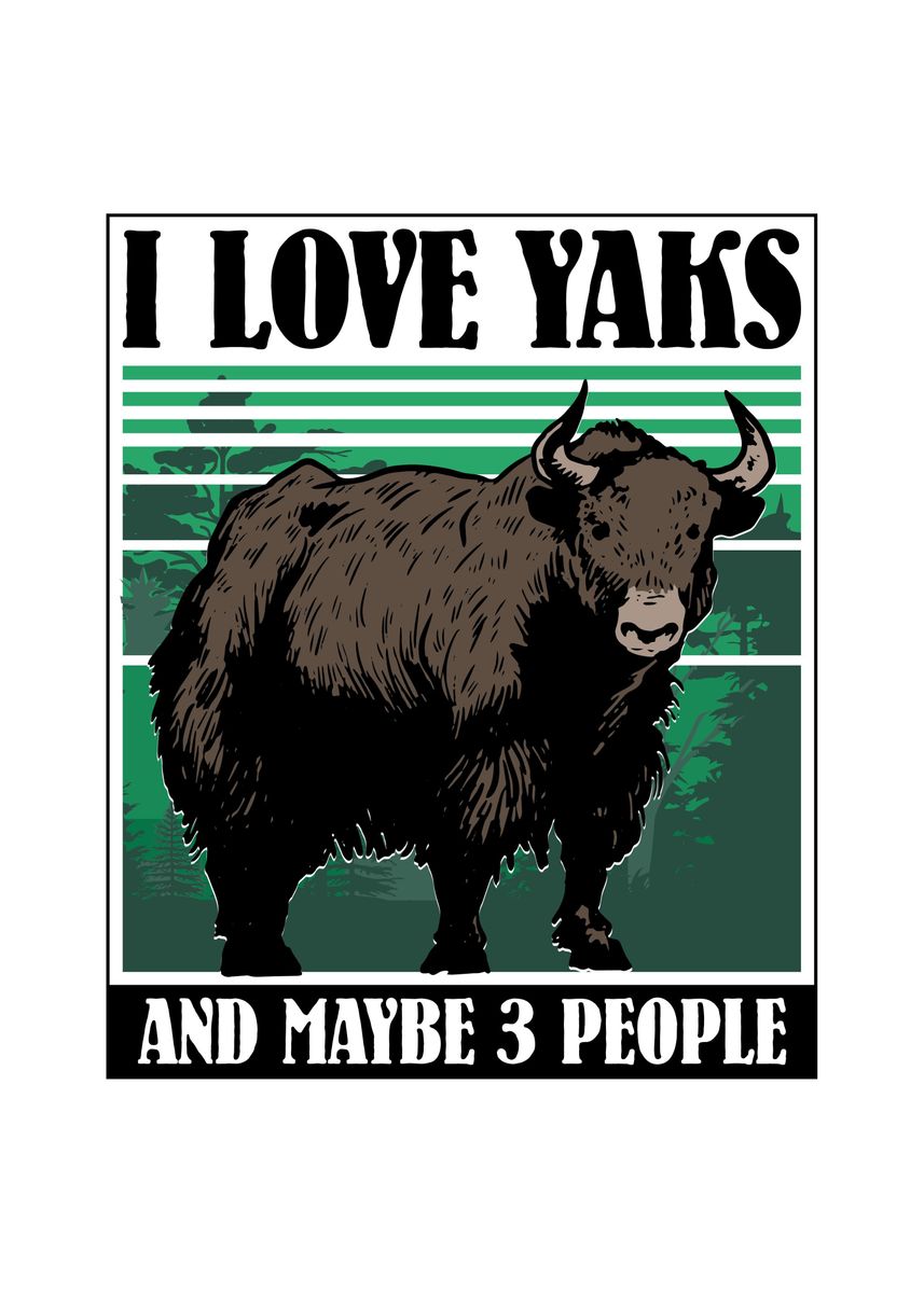 'Yak' Poster, picture, metal print, paint by Sebastian Wünsche | Displate