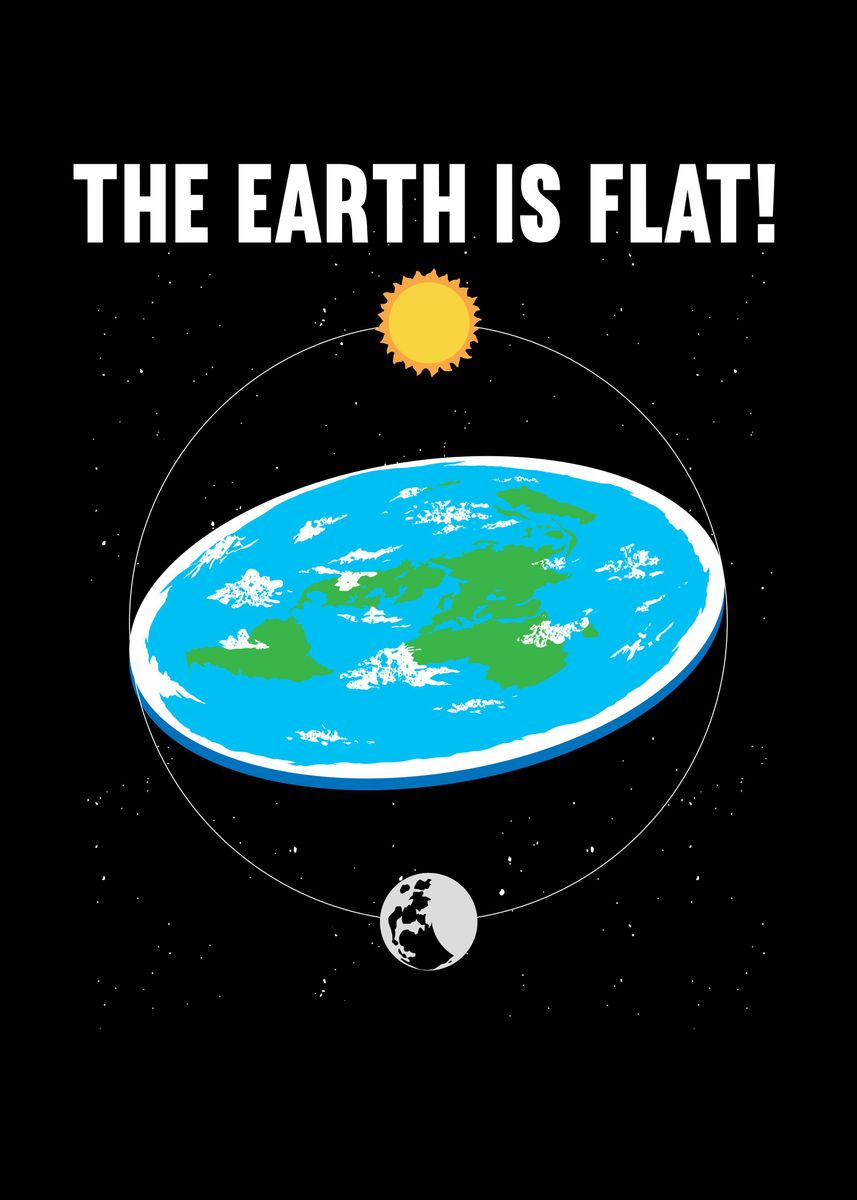 'The Earth is Flat' Poster, picture, metal print, paint by biNutz ...