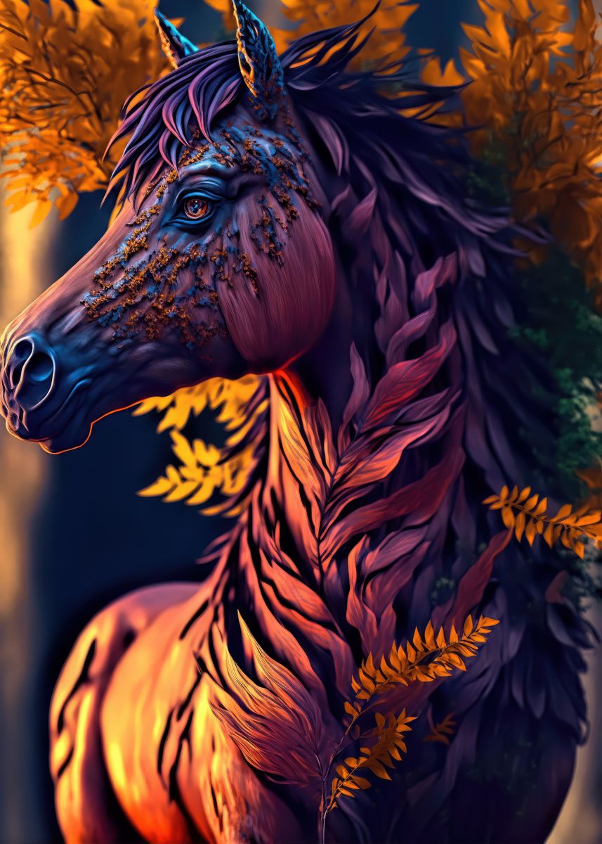 'The Steed of Leafs' Poster, picture, metal print, paint by Alex ...