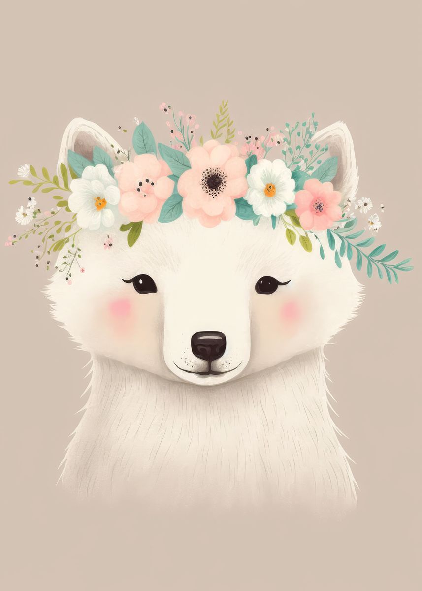 'White Fox Portrait' Poster, picture, metal print, paint by Chris ...