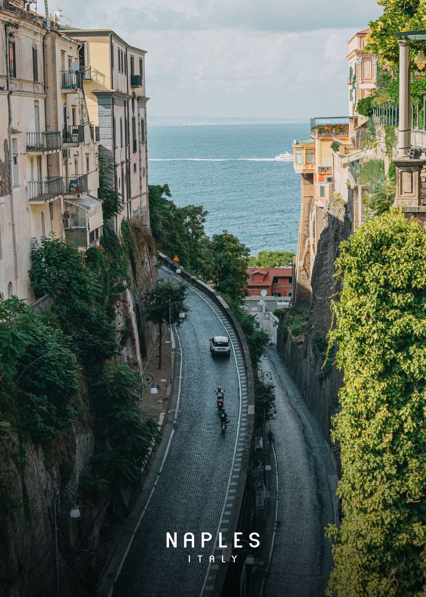 'Naples ' Poster, picture, metal print, paint by Famous City | Displate