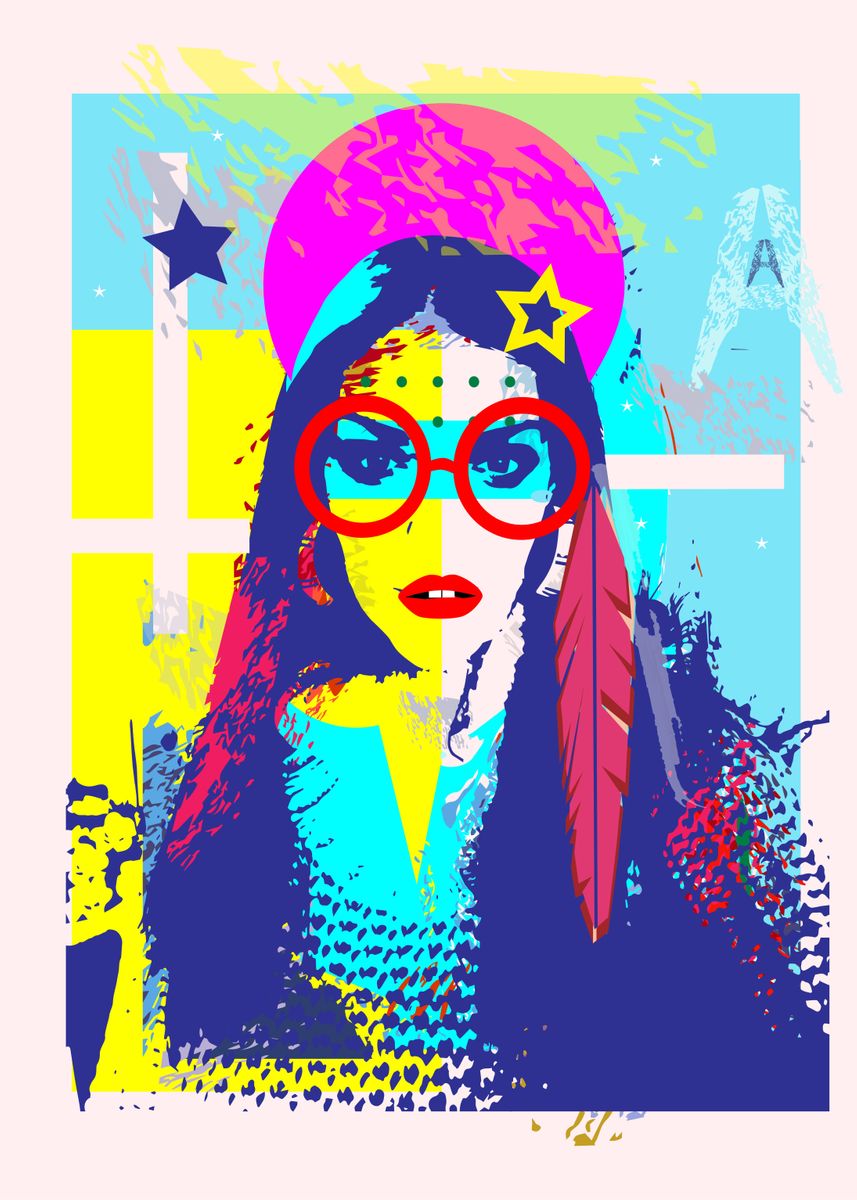 'Pop art poster with a Indi' Poster, picture, metal print, paint by Tea ...