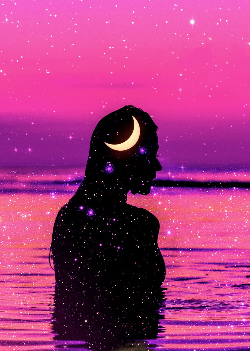 'Shine Like The Moon ' Poster, picture, metal print, paint by Yasmine ...