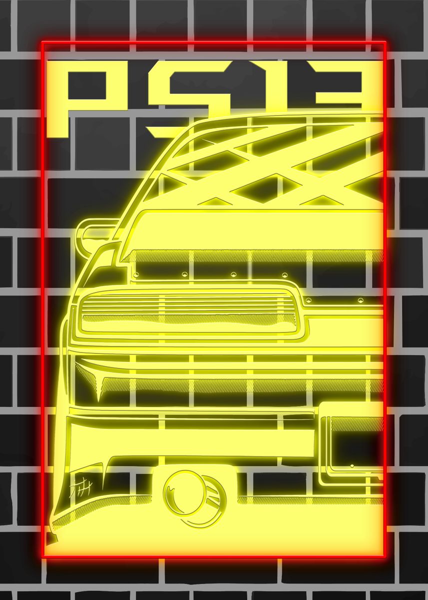 'Nissan 1 Silvia S13 (PS13)' Poster, picture, metal print, paint by ...